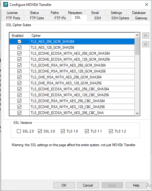 How to find which TLS version is supported by Moveit Transfer ...