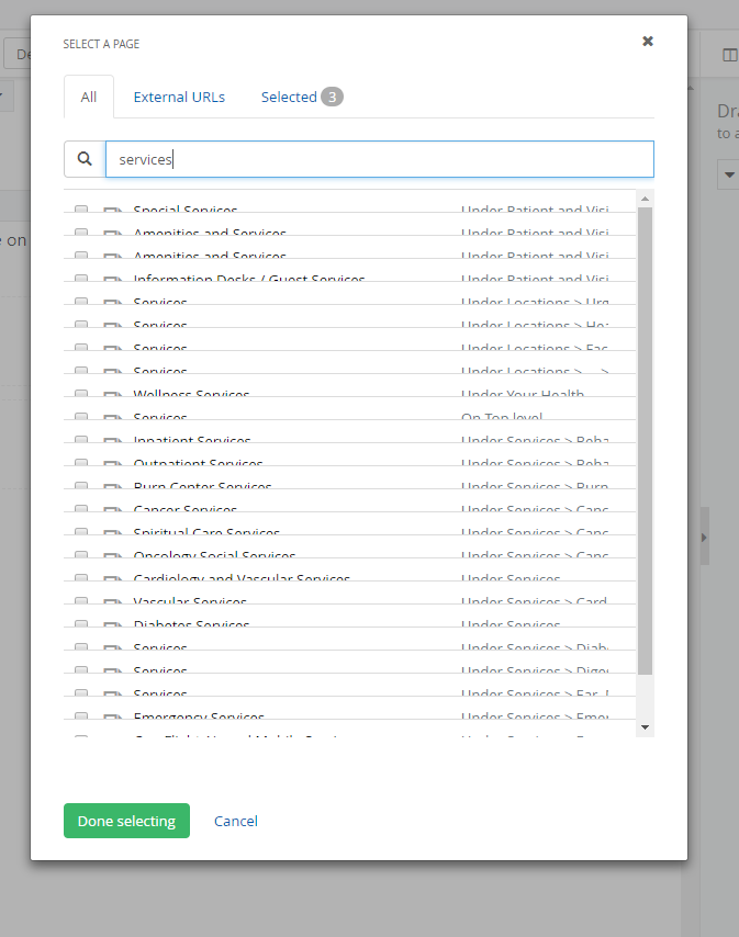 Select A Page Window Is Unusable In Mvc Navigation Widget With Using