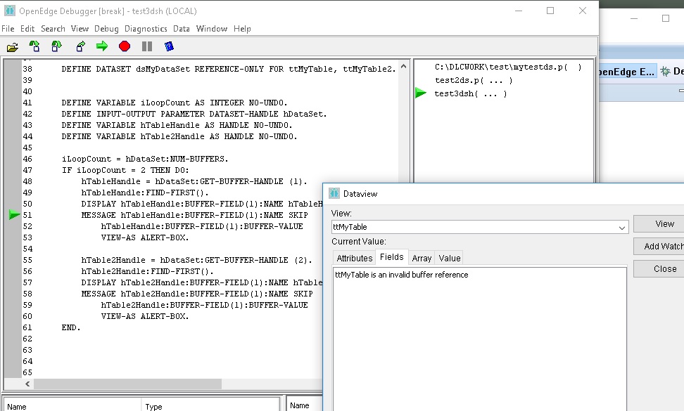 Debugger Not Showing Available Temp Tables Of Dataset Handle Passed To Subprocedure Progress