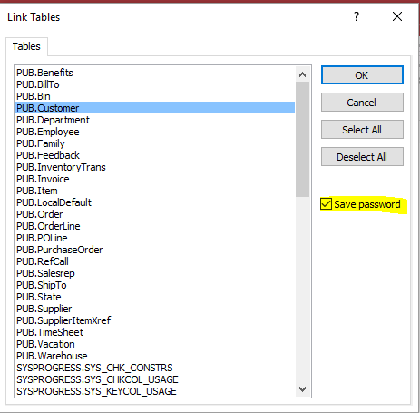 How to pass username and password automatically to MS Access - Progress Community