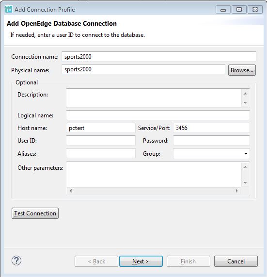 How to make a database connection for an Progress Developer Studio for OpenEdge project using ...
