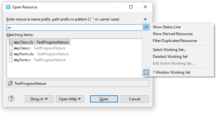 Pdsoe Open Resource Dialog Displays R Code Unexpectedly Progress 6695