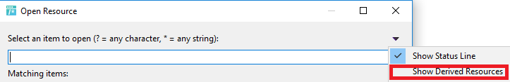 How to filter Open Resource dialog content in PDSOE? - Progress Community