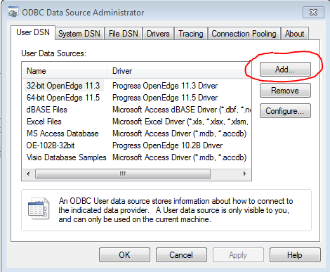 DataDirect OpenEdge How to create 32-bit ODBC DSN in 64-bit Windows ...