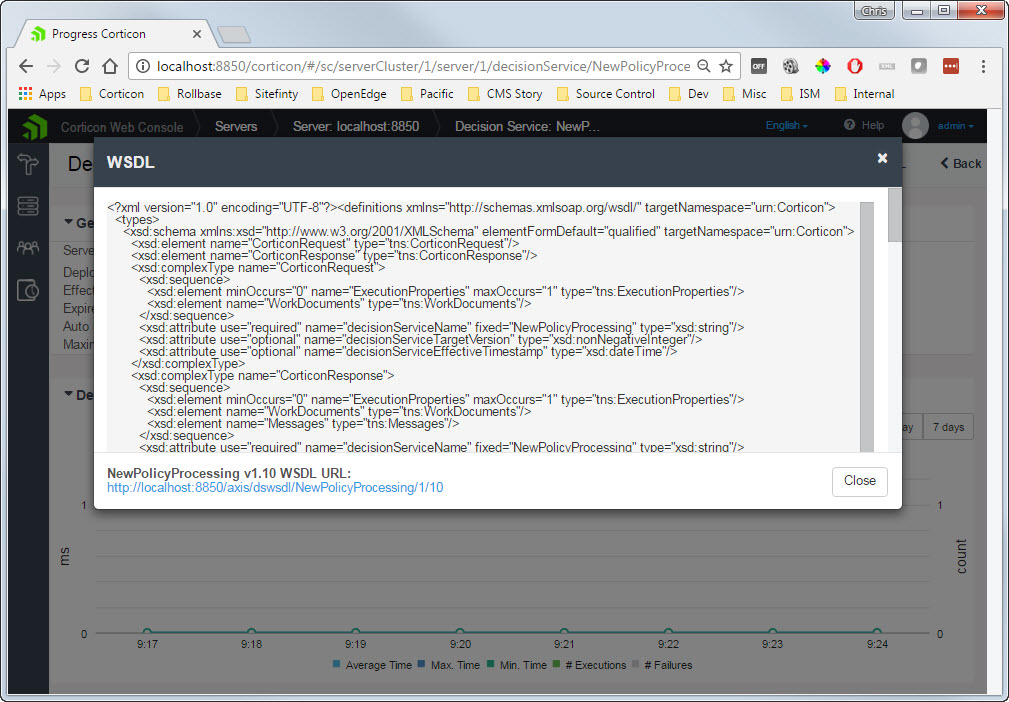 Request to support decision service specific WSDL generation in Corticon Admin Console ...
