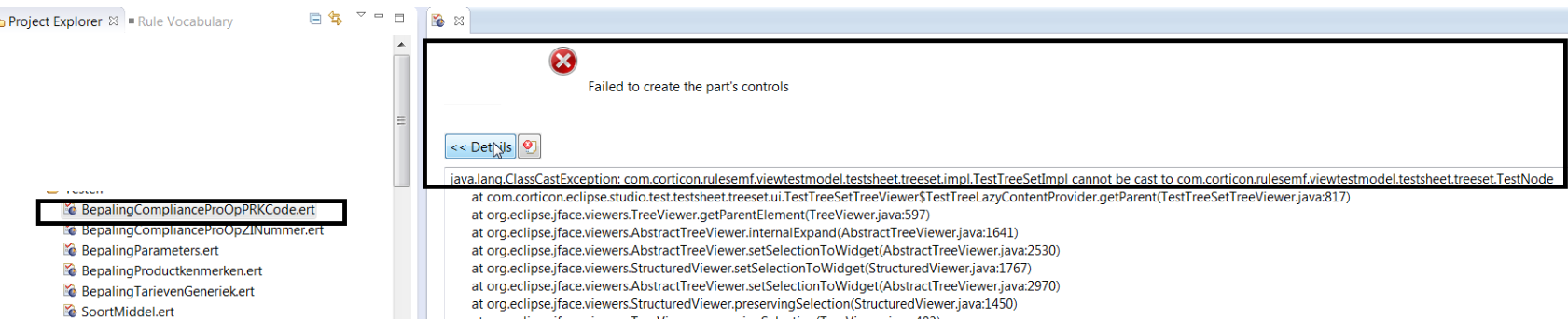 Corticon Studio returns java.lang.ClassCastException when setting "com.corticon.studio.swt ...