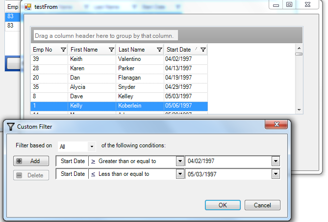 There Isnt A Way To Filter Ultragrid Date Columns On A Range When