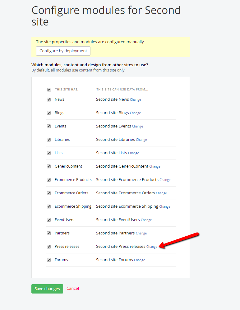 Newly created site in multisite shows content only from the default site - Progress Community