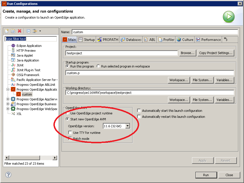 Run Configuration Inserts Wrong Propath Entries When Using Another Openedge Avm Progress Community