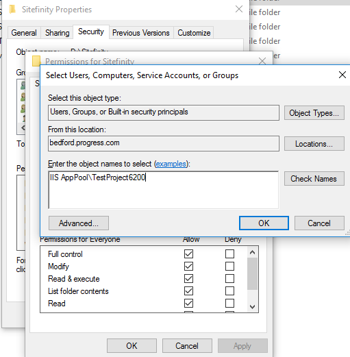 Assign Permissions For A Folder For The Sitefinity Application Running On Iis Progress Community 0377