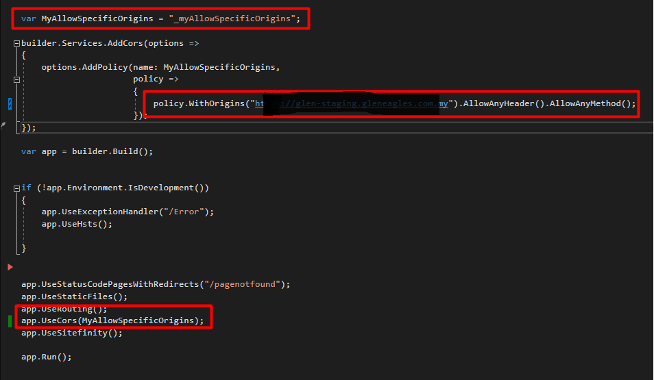 Renderer Fail To Set Access Control Allow Origin Response Header In Net Core Progress