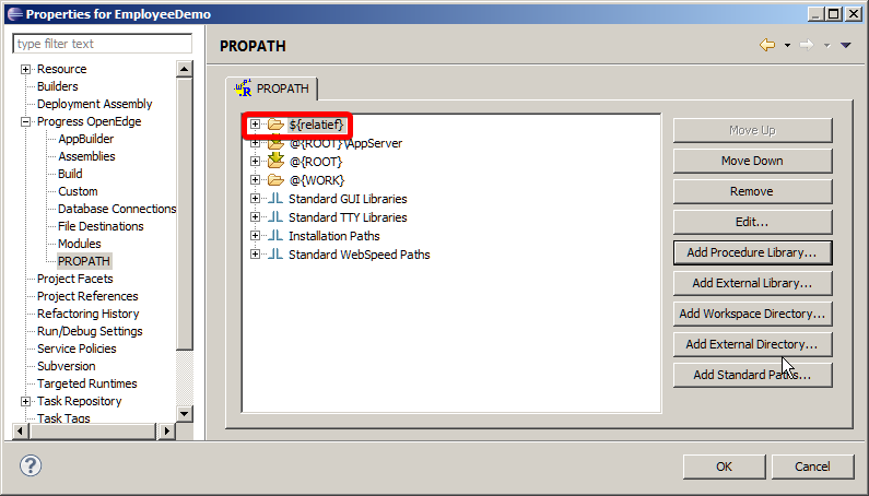 Unable To Use Path Variables In The Propath Of An Openedge Project In Pdsoe Progress Community