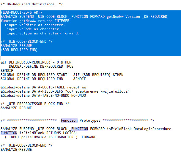 Developer Studio inserting function into Datalogic procedure inserts prototype in the wrong ...