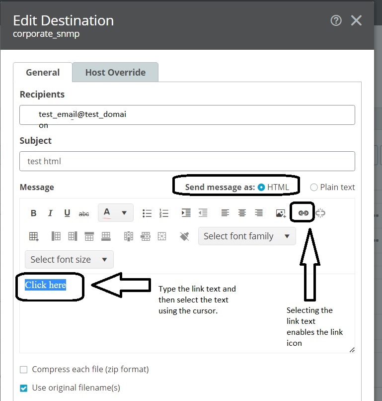How to add a hyperlink to the body-text of an email. - Progress Community