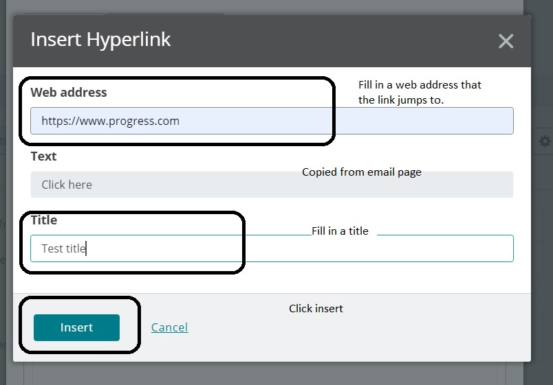 How To Add A Hyperlink To The Body Text Of An Email Progress Community