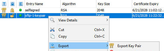 How Can I Export Import My Ipswitch Gateway Proxy Ssh Key Pair