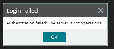 Authentication failed. Error: The server is not operational. - Progress ...
