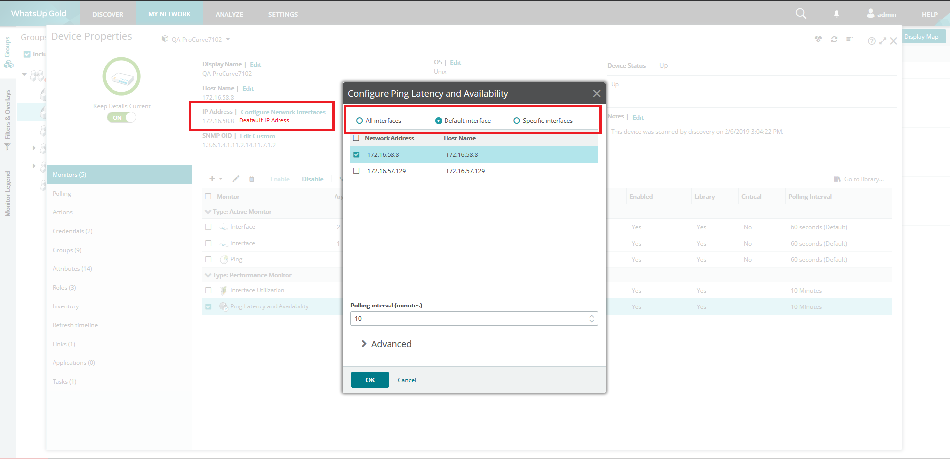 Configuring the Ping Latency and Availability Performance Monitor on a device - Progress Community