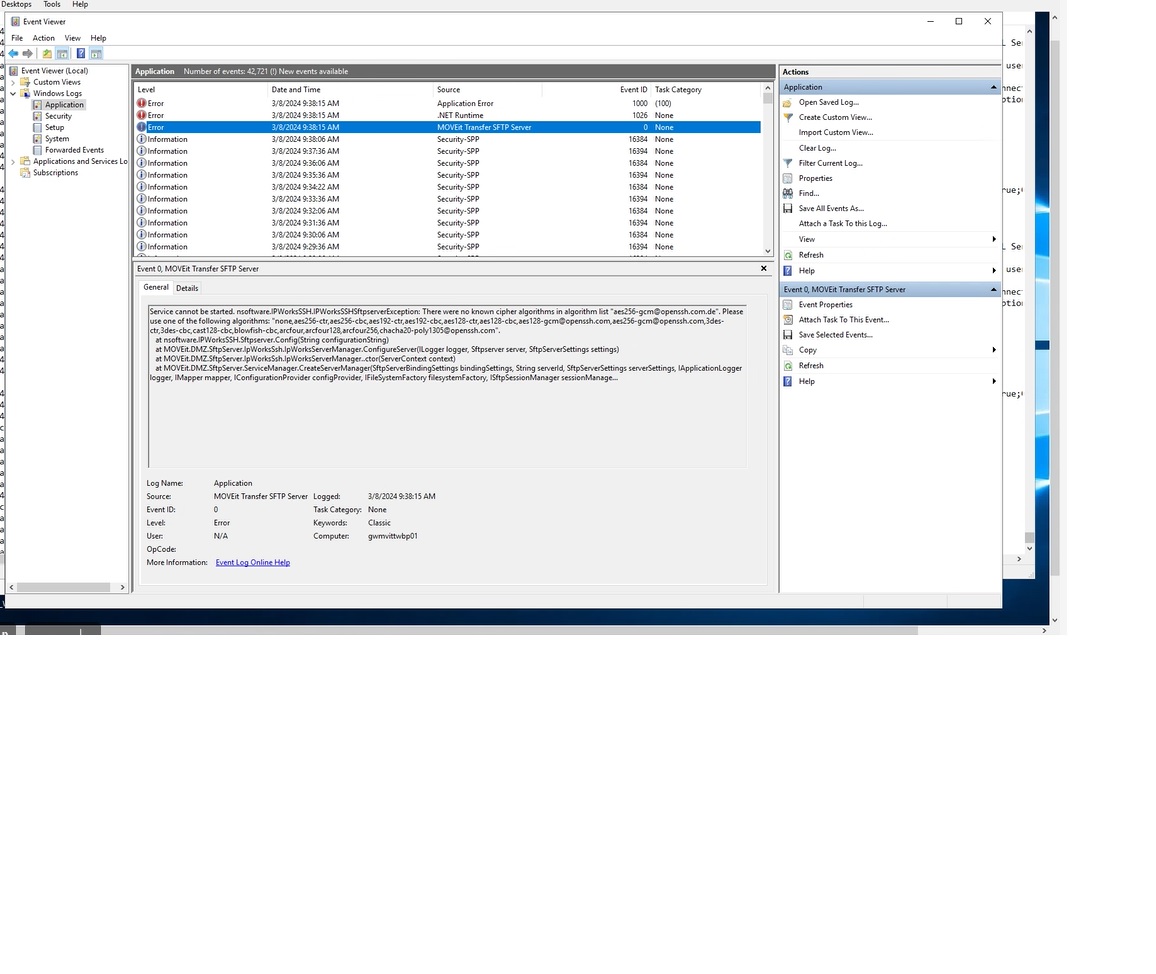 Default sftp service will not start. - Progress Community