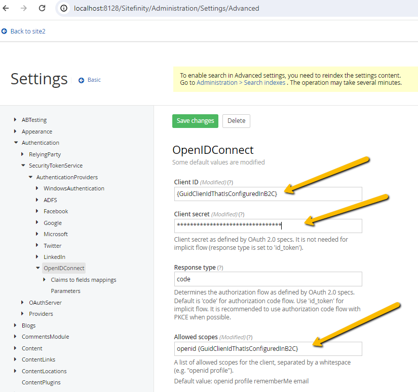 Authentication: OpenIdConnectProtocolException when configuring Azure B2C with authorization ...